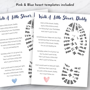 Walk A Little Slower Daddy Poem, Father's Day Footprint Craft Printable ...
