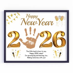 New Year 2026 Handprint Art, Kids Toddlers Handprint Craft, Handprint ...