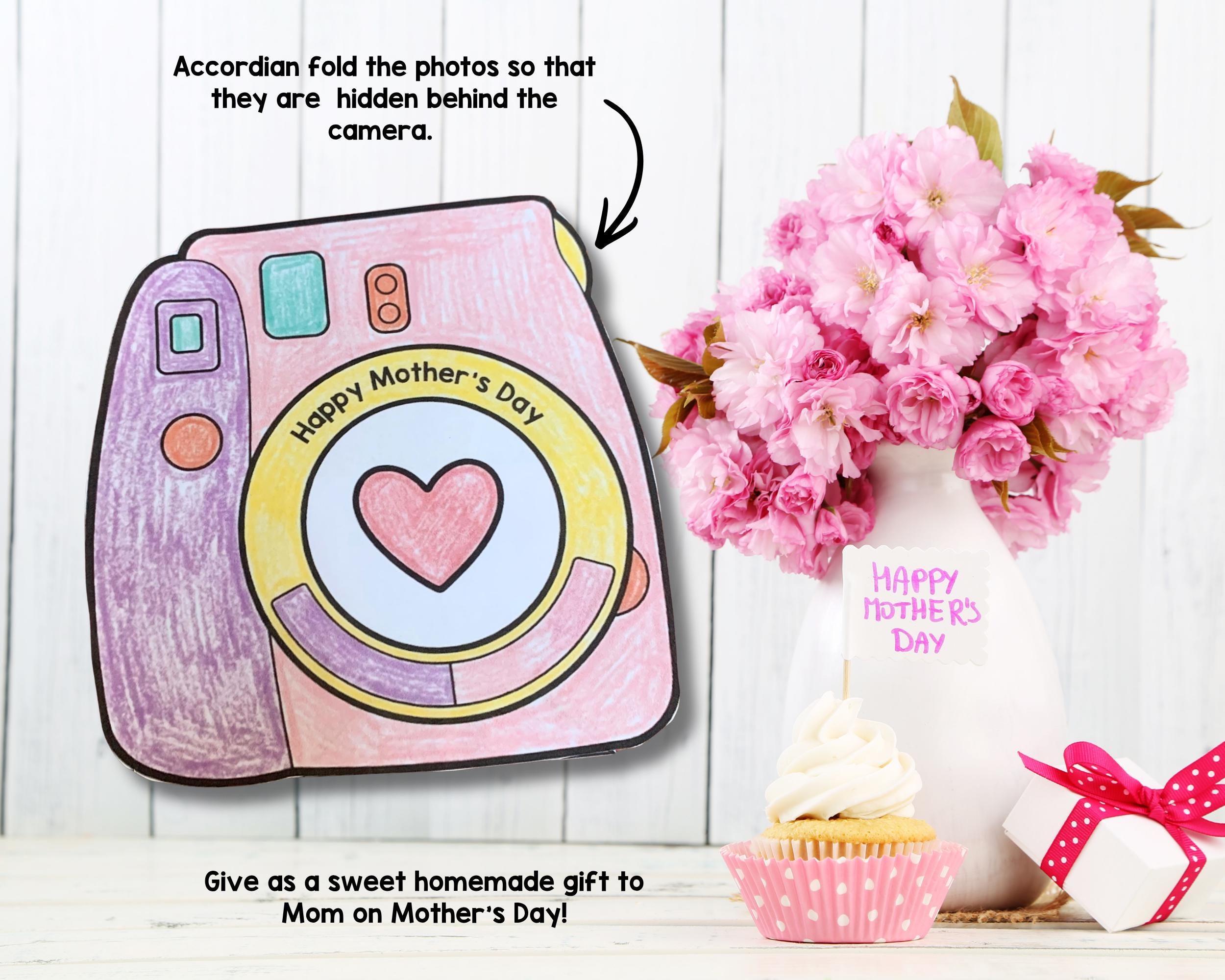 Mother's Day Polaroid Camera Craft for Kids, DIY Instant Photo Camera ...