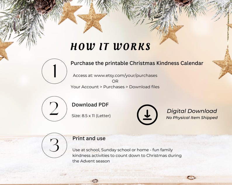 Christmas Kindness Advent Calendar for Kids, Acts of Kindness Christmas ...