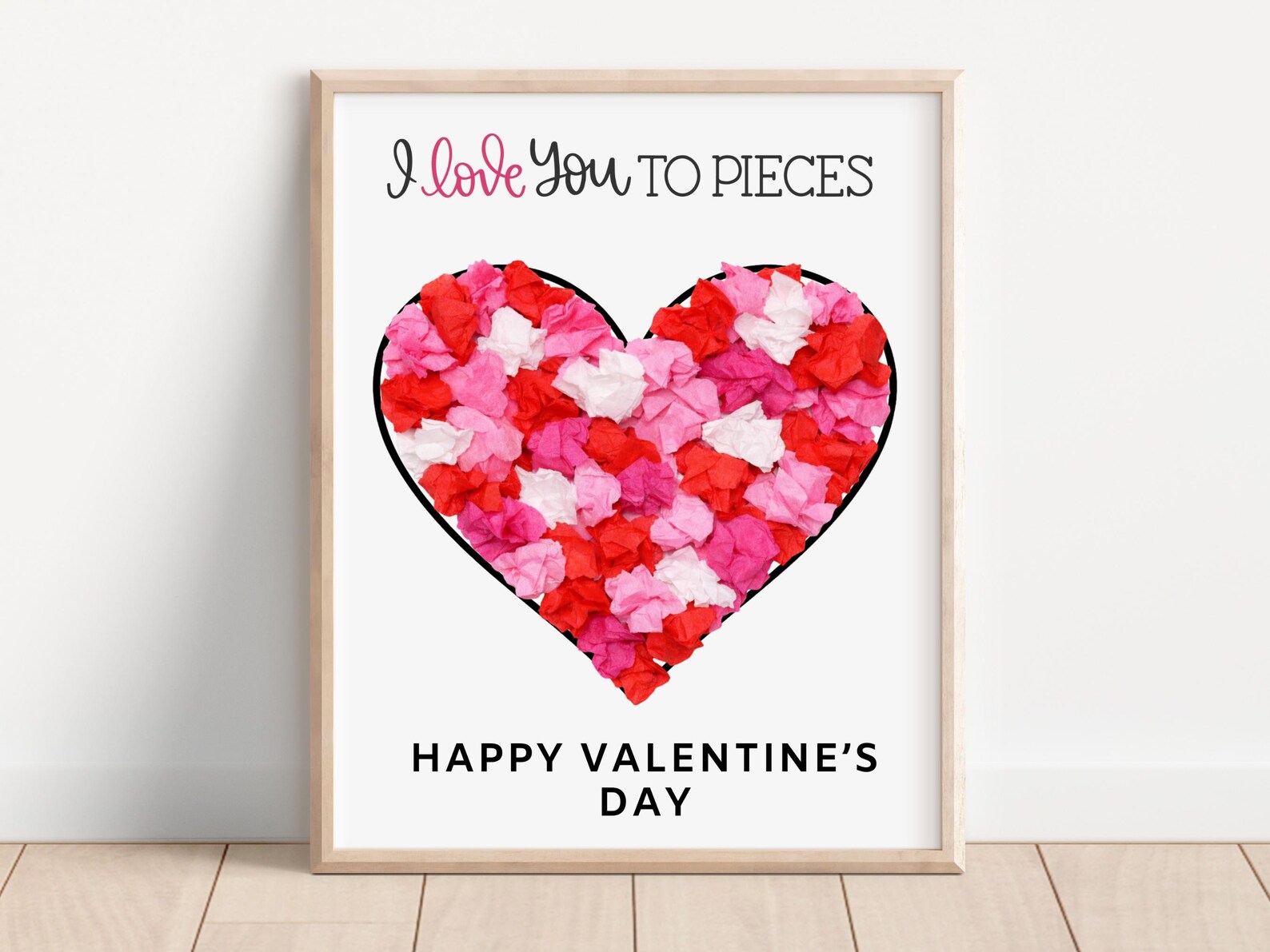 Valentine's Day Tissue Paper Craft, Valentines Heart Torn Paper Craft ...