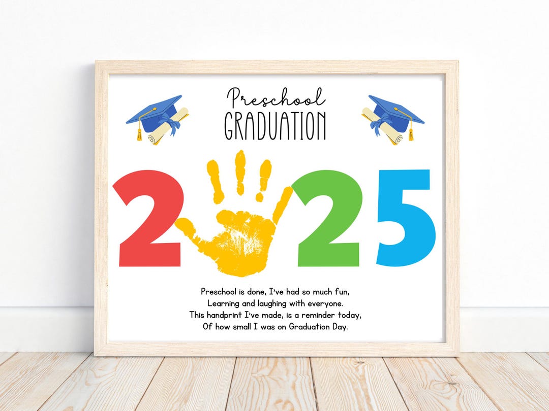 Preschool Graduation Handprint Art, Last Day of School Kids Activity ...