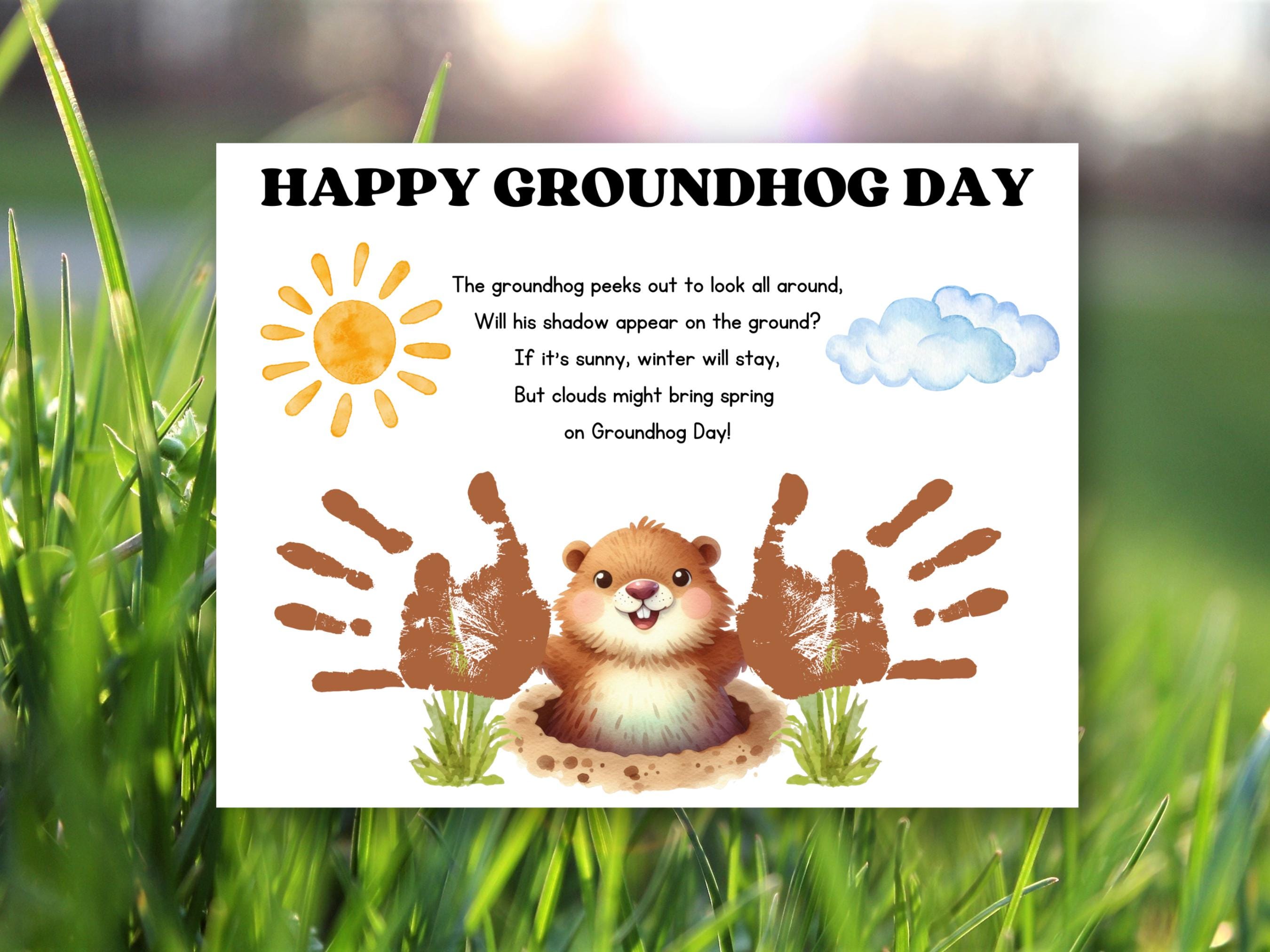 Groundhog Day Handprint Art, Kids Toddlers Preschool Daycare Handprint ...