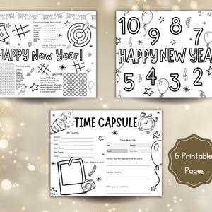 Printable New Year's Activity Placemat, New Year's Coloring Pages, Kids ...