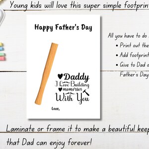 Father's Day Hammer Handprint Footprint Art, Printable Craft, Father's ...