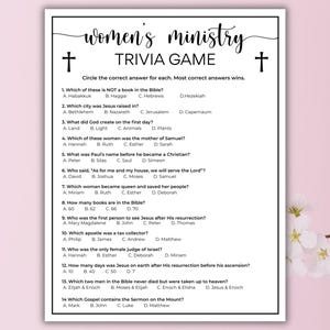 Women's Ministry Trivia Game Printable, Minimalist Womens Ministry Game ...