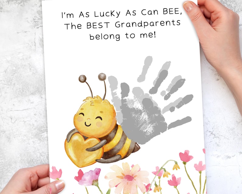 Grandparents Day Handprint Art, Grandparents Handprint Craft Printable ...