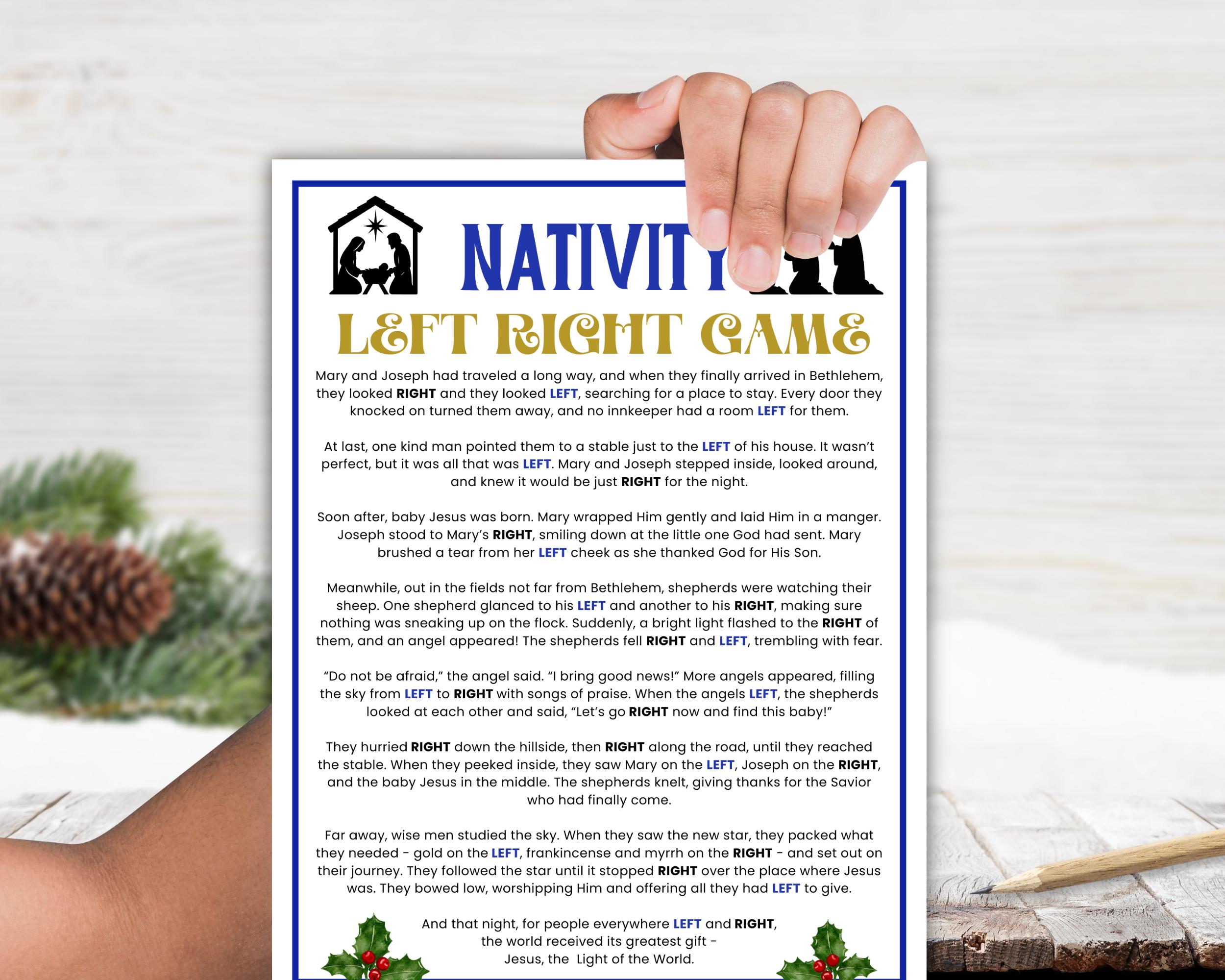 Nativity Left Right Game, Christian Christmas Left Right Game, Nativity ...