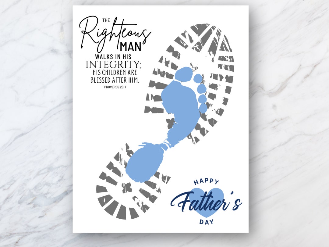 Father's Day Bible Craft, Handprint Footprint Art, Bible Verse Proverbs ...