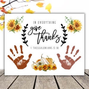 Thanksgiving Handprint Art, Printable Christian Craft, in All Things ...