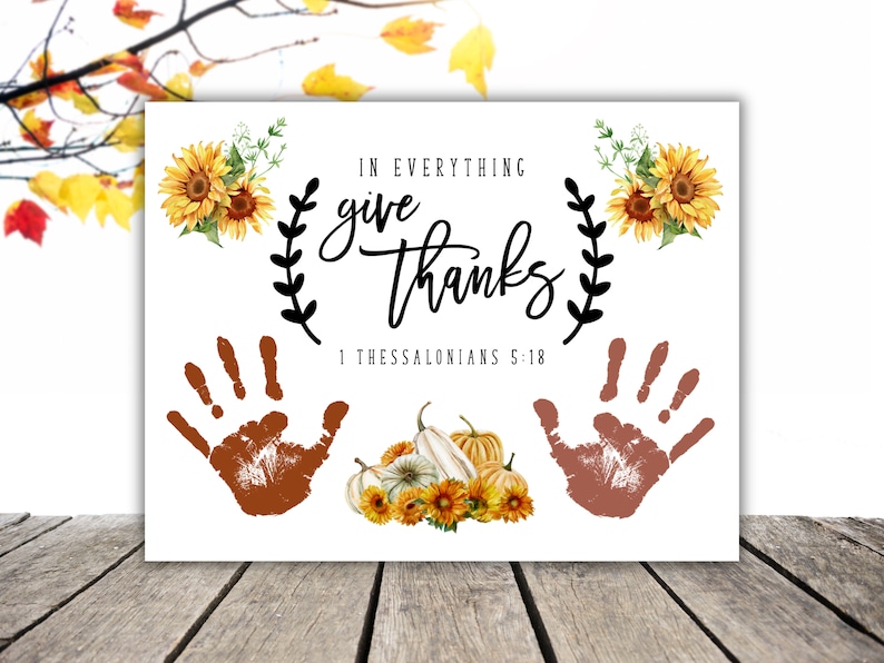 Thanksgiving Handprint Art, Printable Christian Craft, in All Things ...
