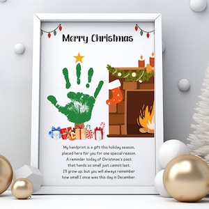 Christmas Tree Handprint Art, Kids Toddlers Handprint Craft, Handprint ...