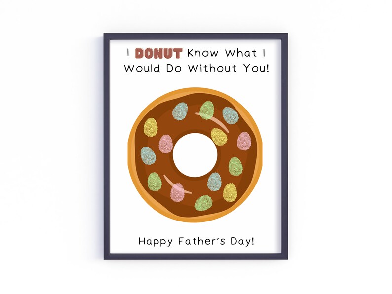 Father's Day Donut Handprint Fingerprint Art, Printable Handprint Craft ...