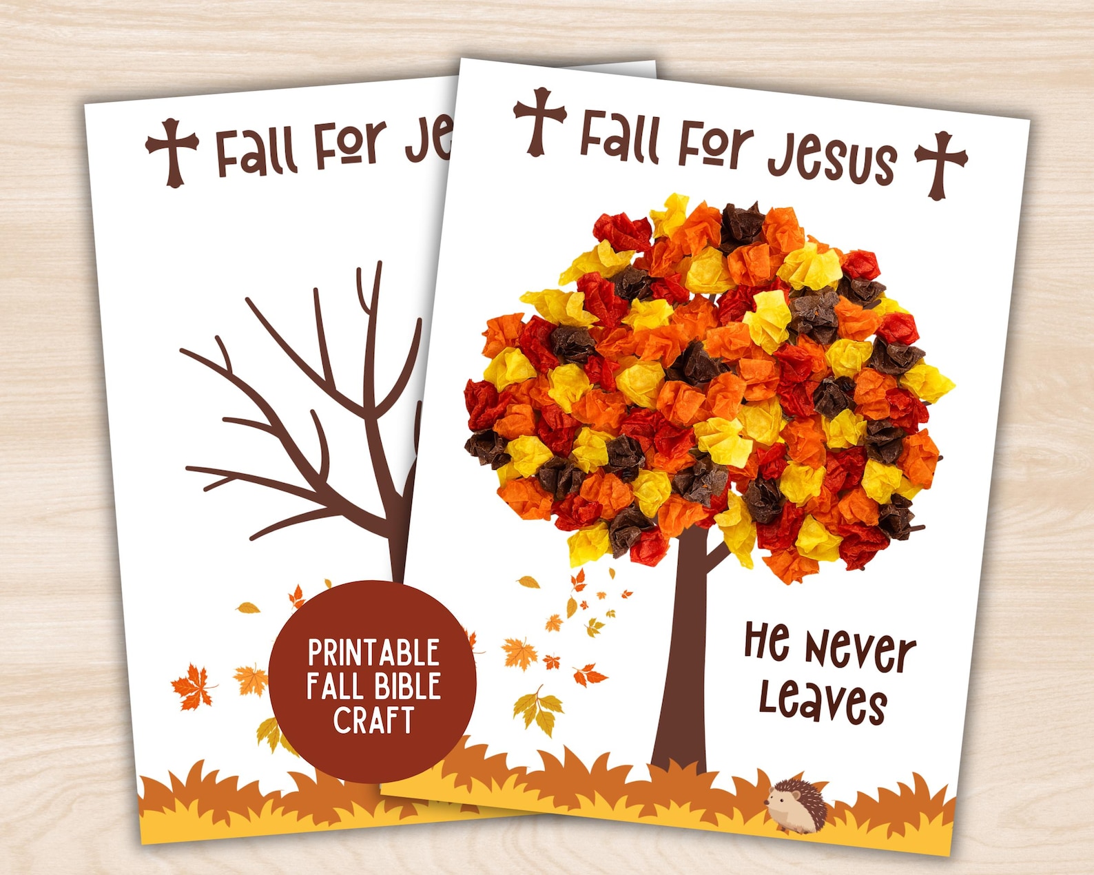 Fall for Jesus Tissue Paper Craft, Fall Bible Craft, Printable Fall ...