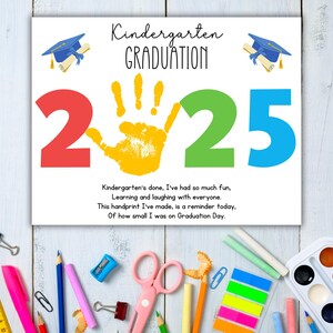 Kindergarten Graduation Handprint Art, Last Day of School Kids Activity ...