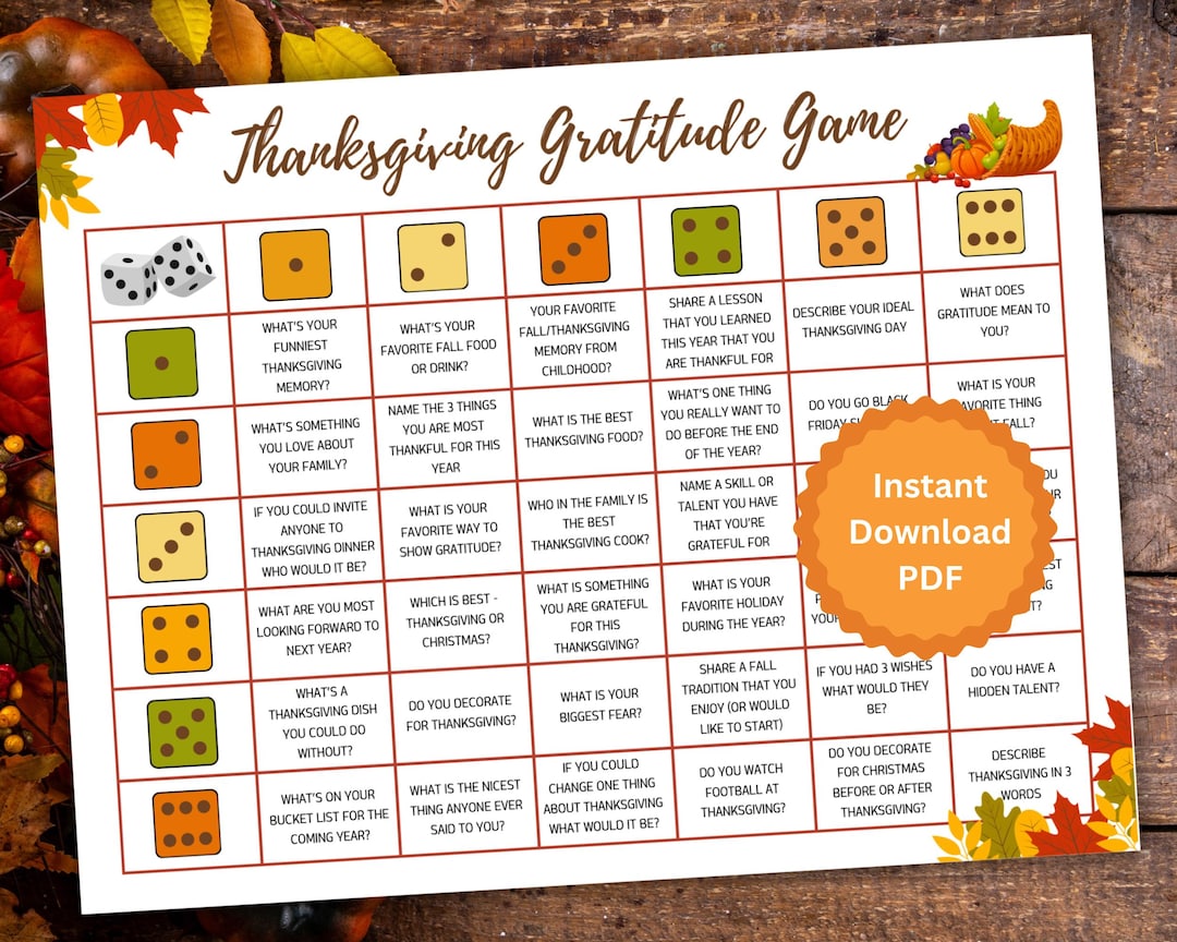Thanksgiving Gratitude Game, Dicebreaker Icebreaker Party Game, Get to ...