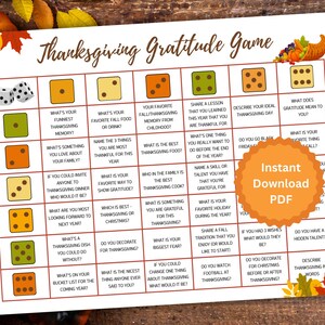 Thanksgiving Gratitude Game, Dicebreaker Icebreaker Party Game, Get to ...