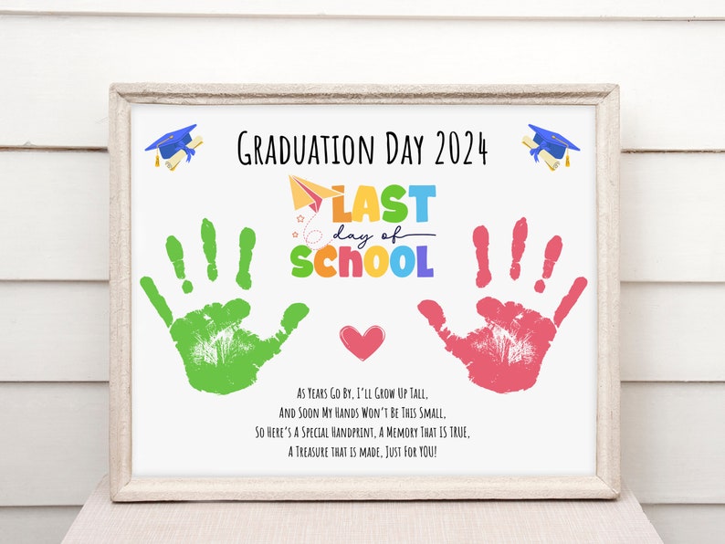 Last Day of School Handprint Art, Kindergarten Preschool Graduation ...