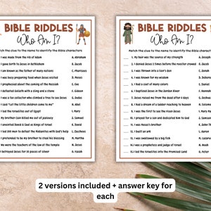 Bible Game for Kids & Youth Groups, Bible Riddles, Who Am I Game, Bible ...