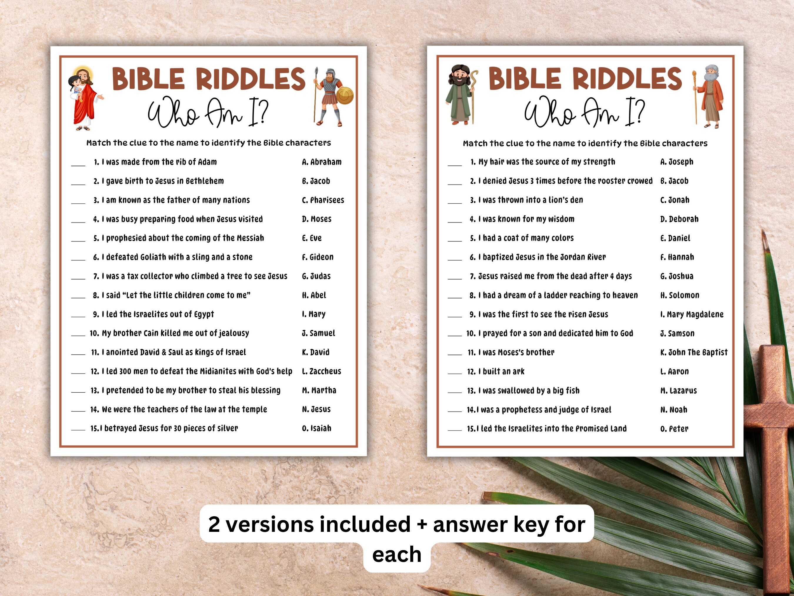 Bible Game for Kids & Youth Groups, Bible Riddles, Who Am I Game, Bible ...