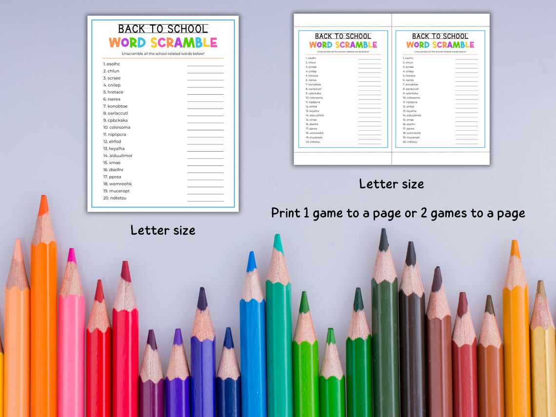 Printable Back to School Games Bundle, Set of 12 First Day of School ...