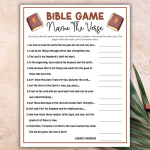 Bible Game Name the Verse, Bible Game for Teens & Adults, Youth Group ...
