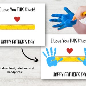 Father's Day Handprint Art, I Love You This Much, Printable Handprint ...