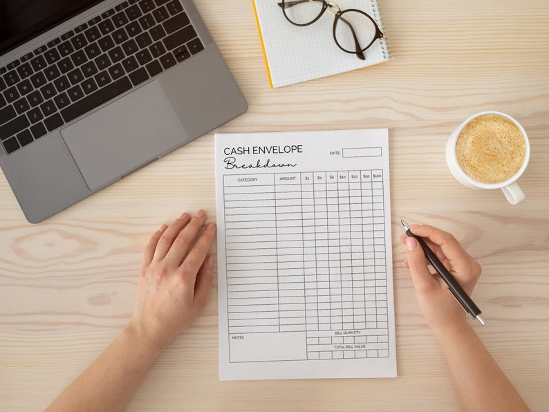 Cash Envelope Breakdown Printable Cash Tracker Template Cash - Etsy