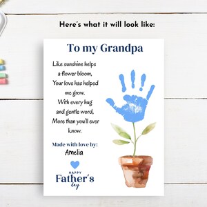 Grandpa Handprint Art, Father's Day Handprint Art, Grandpa Keepsake ...