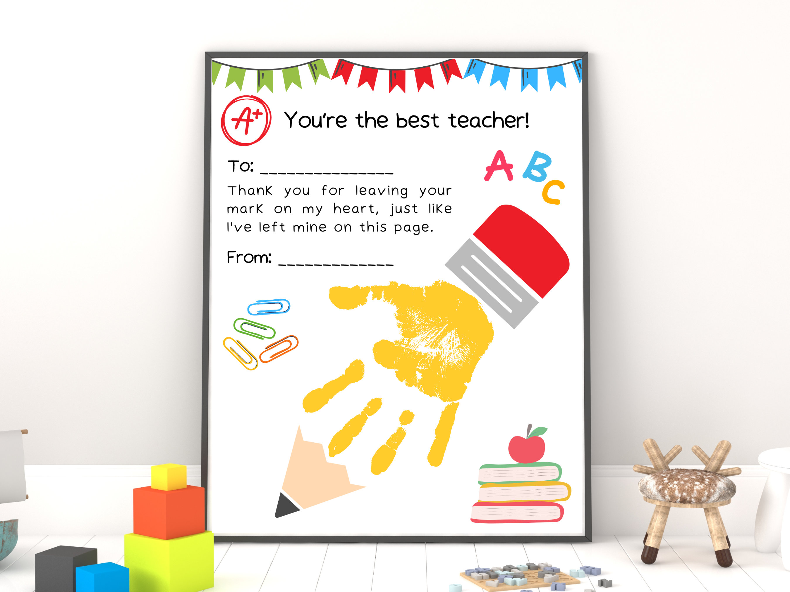 Teacher Appreciation Printable Handprint Art, Teacher Appreciation Week ...