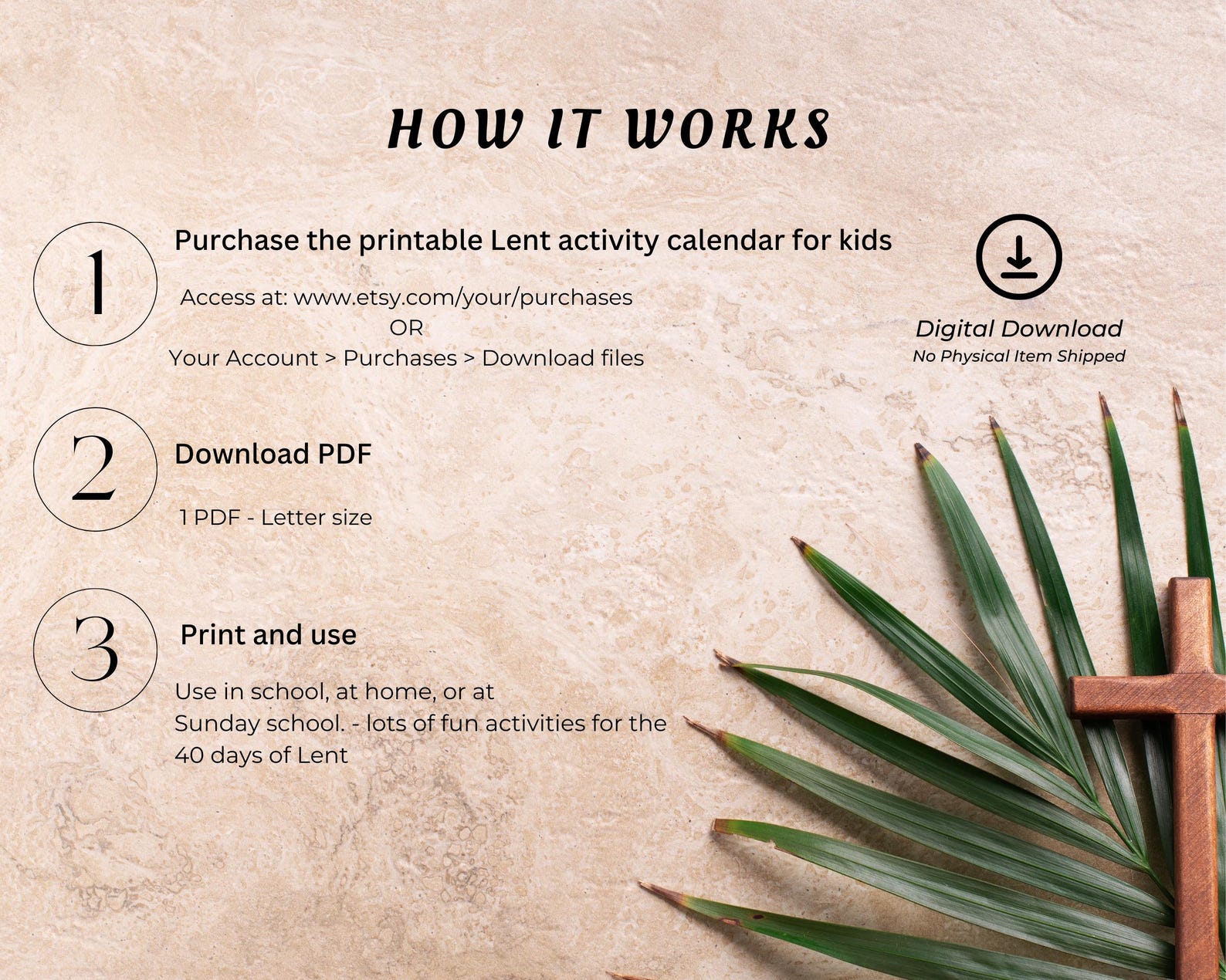 40 Days of Lent Countdown Calendar, Lenten Activities for Kids, Holy ...