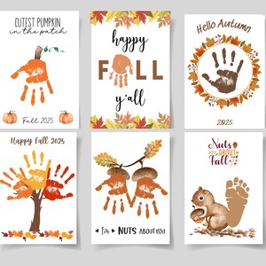 Fall Handprint Art Bundle, Fall Handprint Craft, Printable, Autumn ...