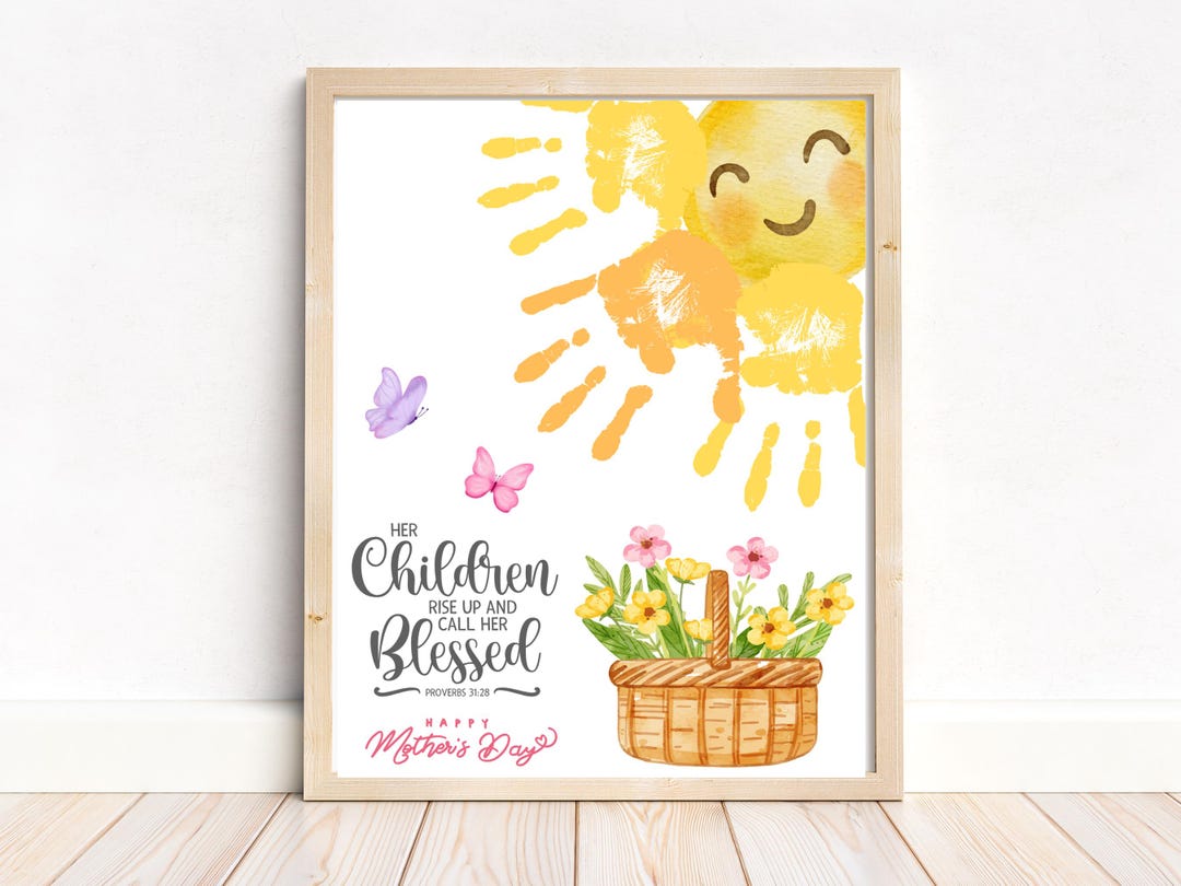 Christian Mother’s Day Handprint Craft Printable, Proverbs 31:28 Gift ...