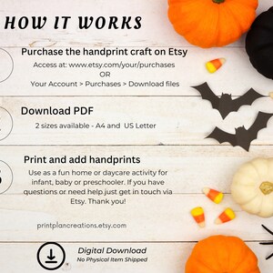 Halloween Handprint Art, Handprint Crafts, Bat Handprint Art Printable ...
