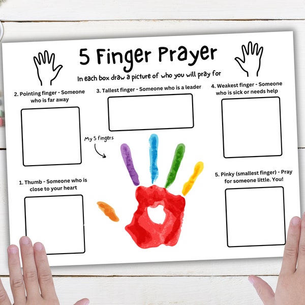 Five Finger Prayer Craft - Etsy