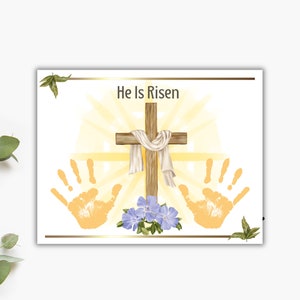 Jesus is Risen Easter Sunday Handprint Art Craft, Resurrection Craft ...