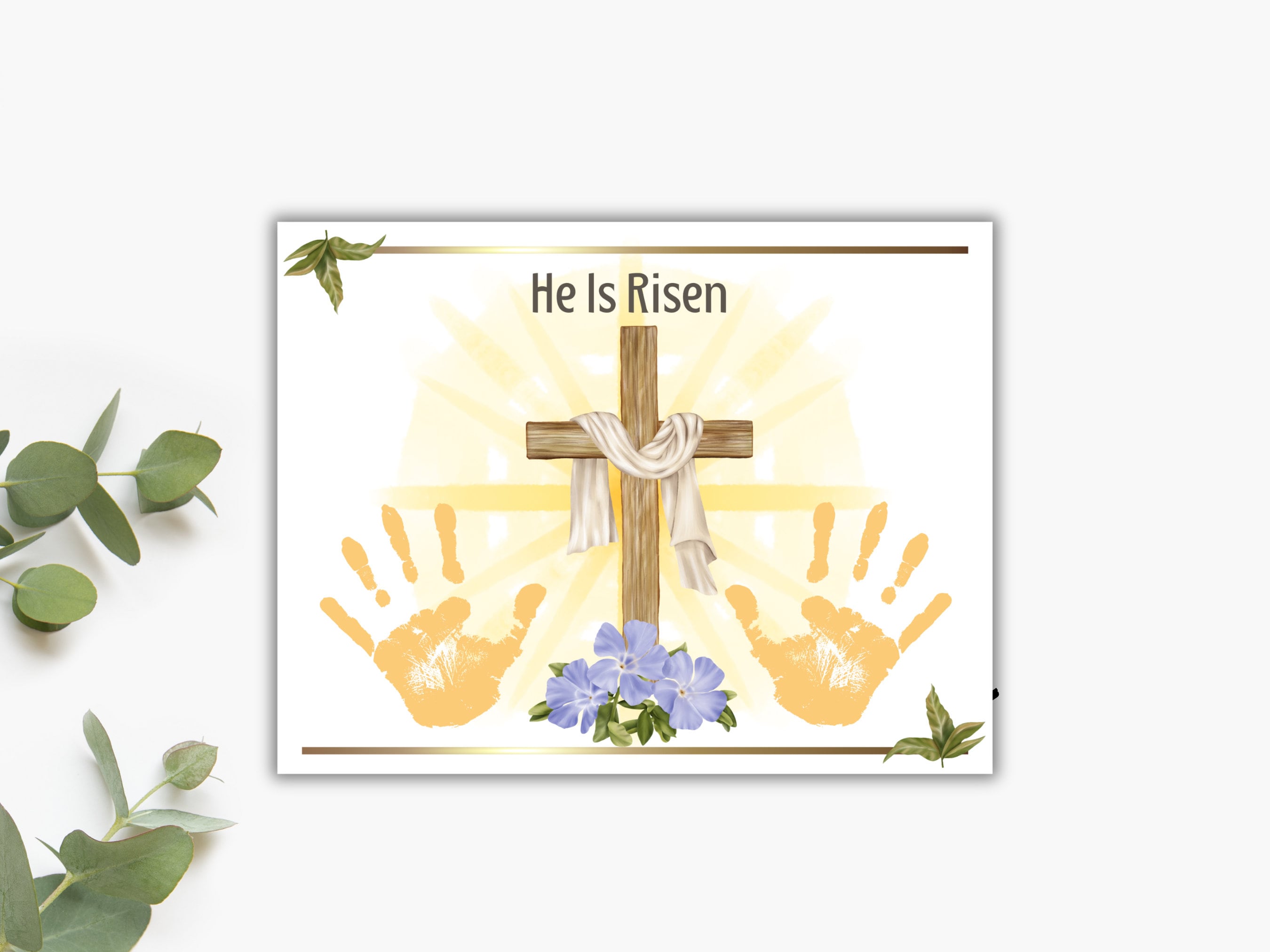 Jesus is Risen Easter Sunday Handprint Art Craft, Resurrection Craft ...