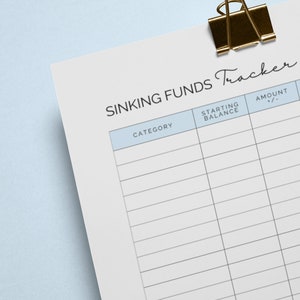 Sinking Fund Tracker Printable Sinking Funds Template Organize & Track ...