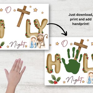 Nativity Handprint Art, O Holy Night Sign, Kids Toddlers Handprint ...