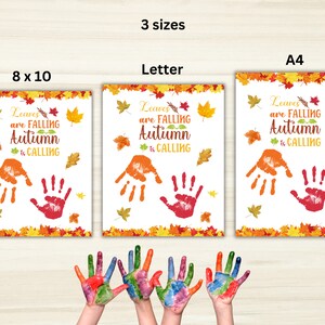 Fall Handprint Craft, Printable Handprint Art, Leaves Are Falling ...