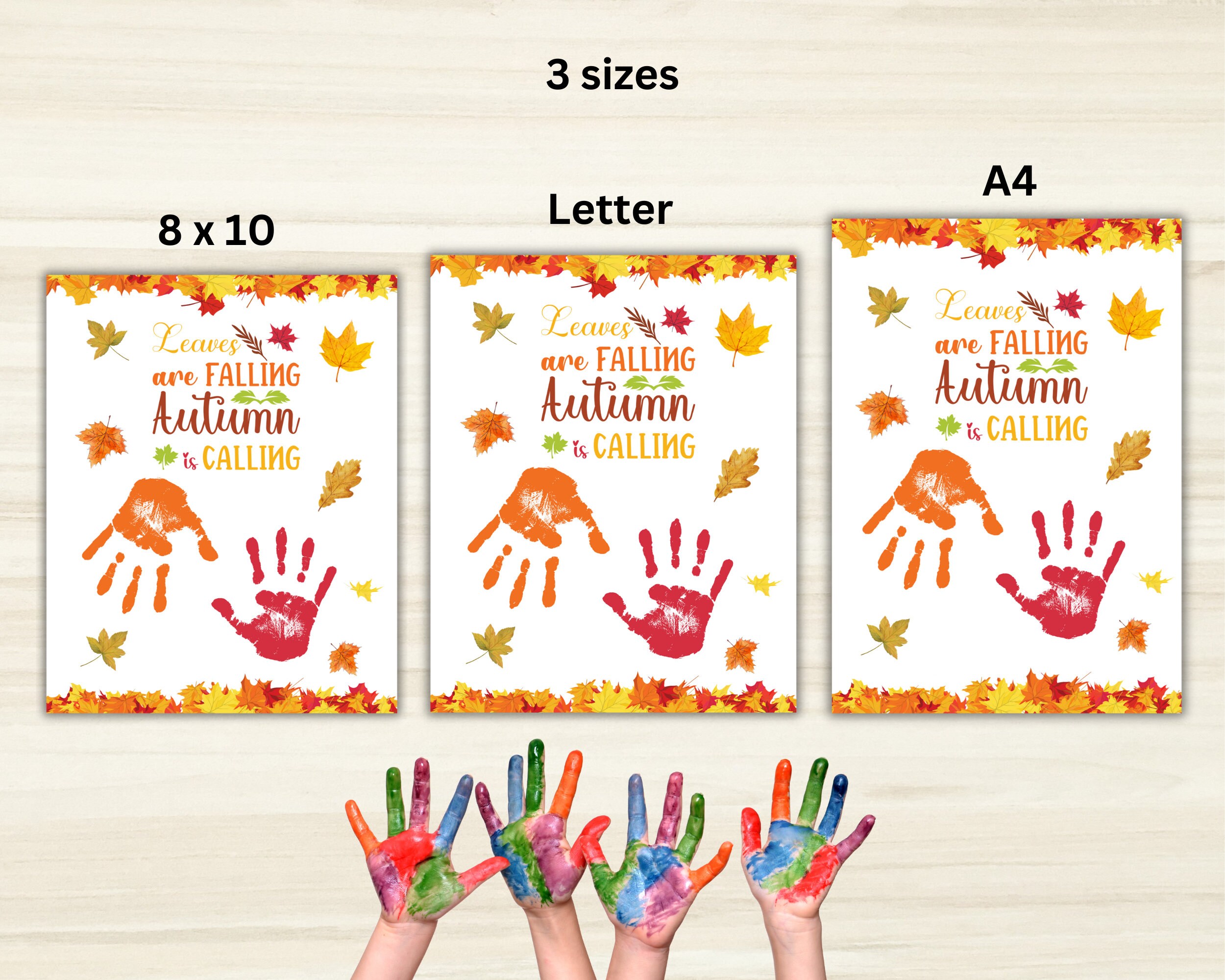 Fall Handprint Craft, Printable Handprint Art, Leaves Are Falling ...