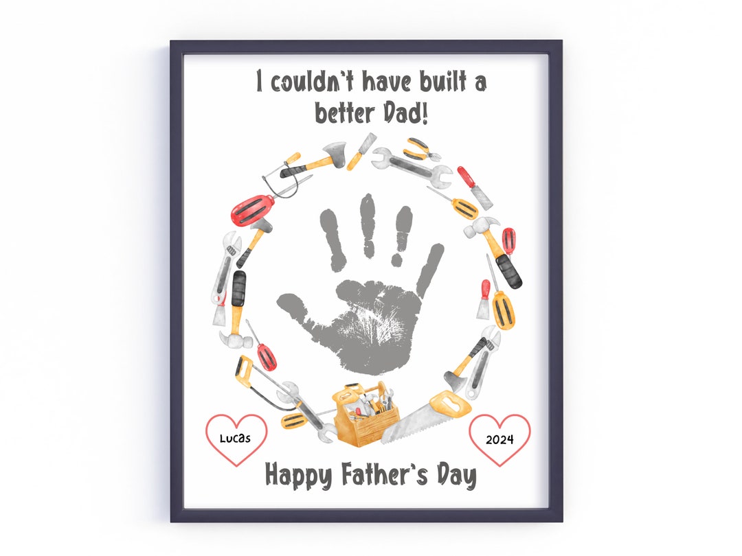 Father's Day Handprint Art, Dad Daddy Papa Grandpa Father's Day ...