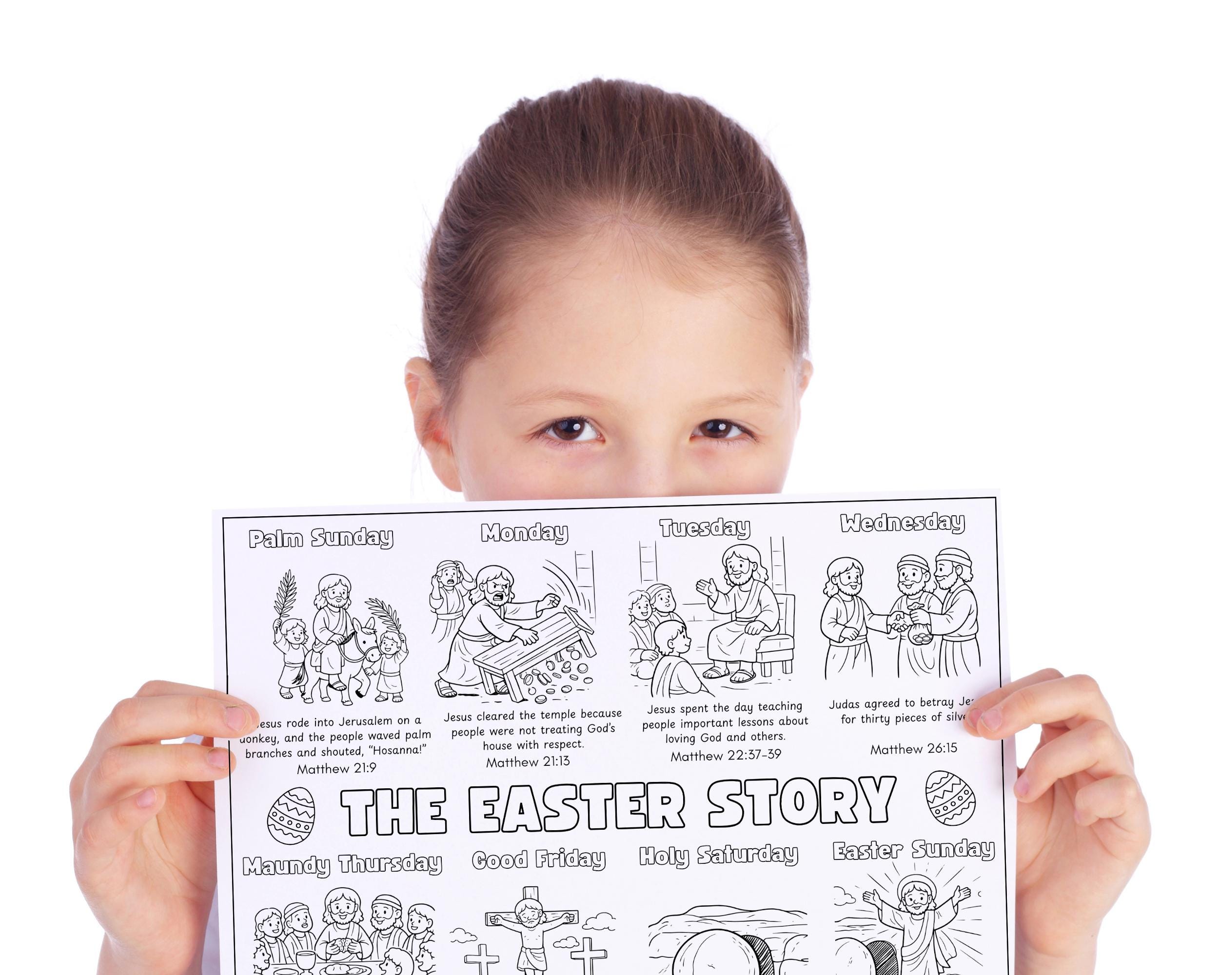 Easter Story Coloring Page Printable, Easter Countdown Coloring, Holy ...