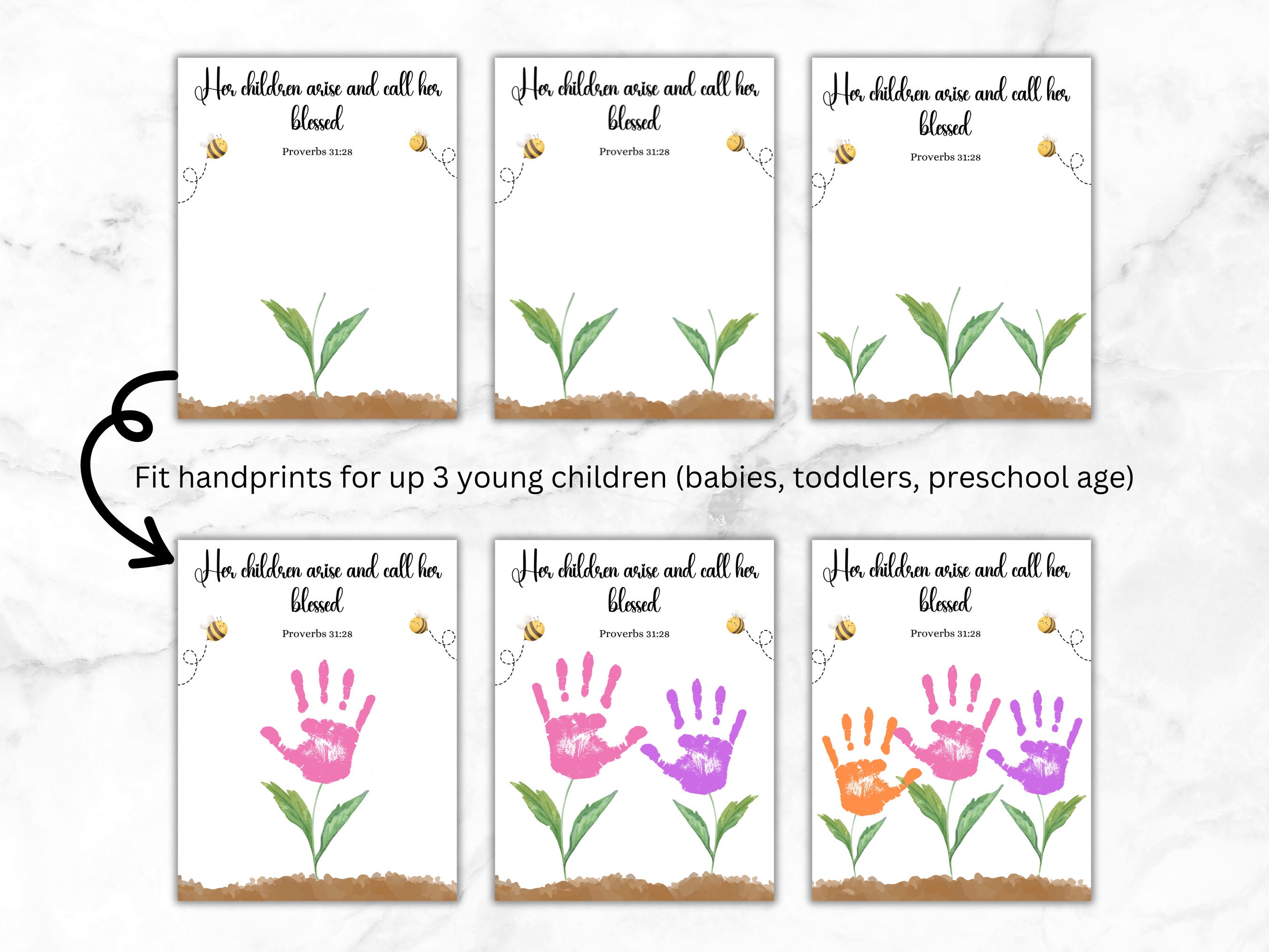 Mother's Day Bible Craft, Proverbs 31:28, Printable Mom Flower ...