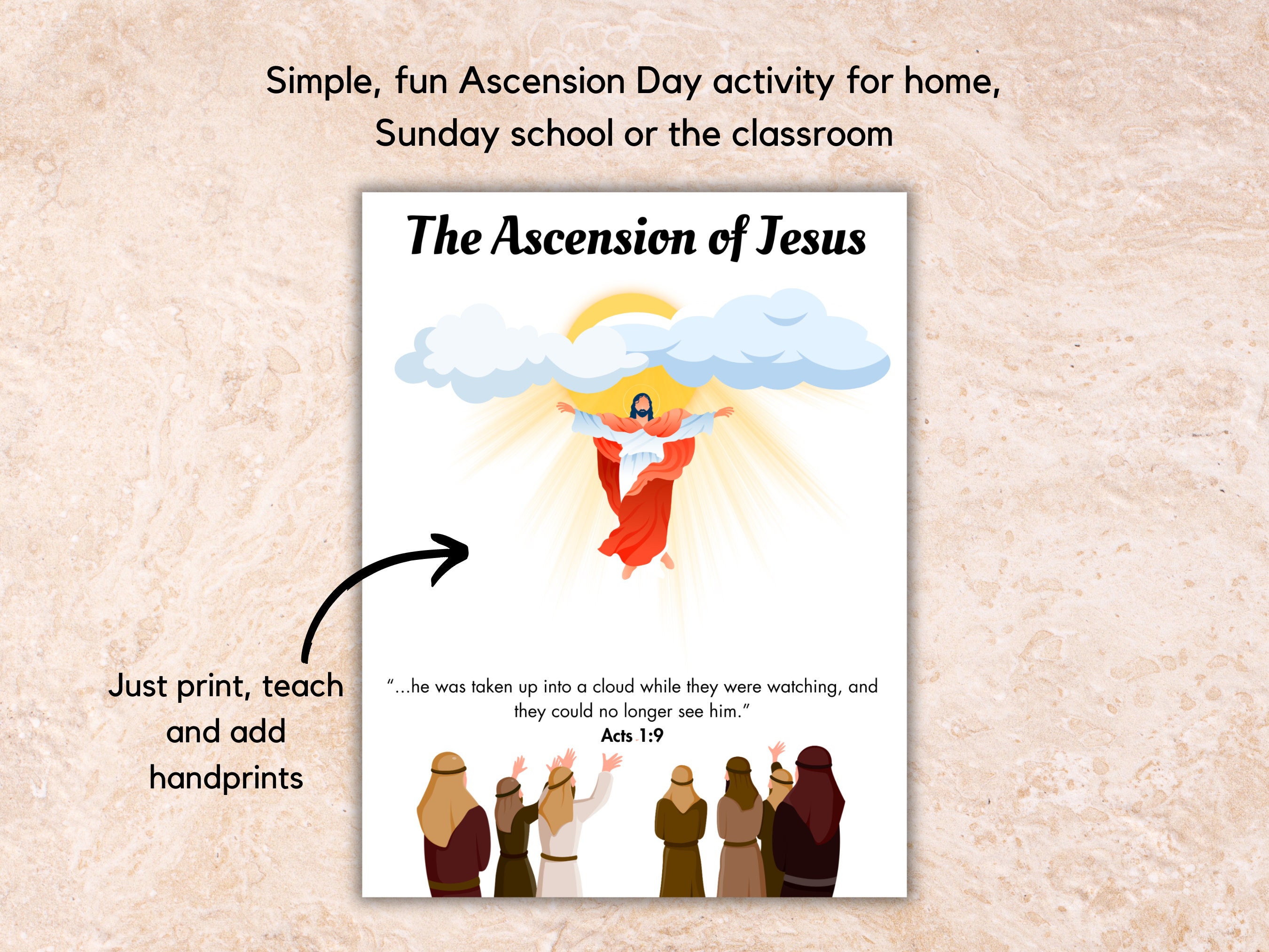 Ascension of Jesus Handprint Art, Printable Ascension Day Craft ...