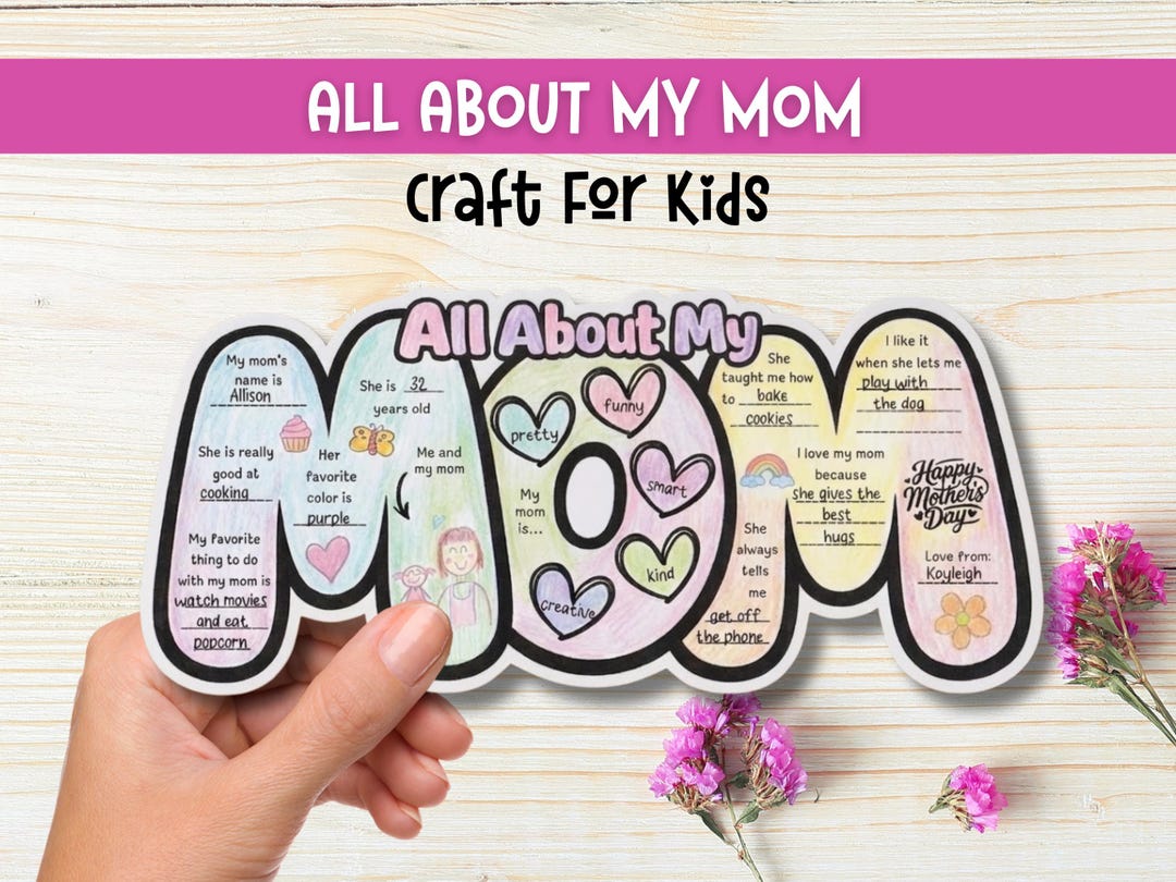 All About My Mom Craft, Mother's Day Craft Printable, Mothers Day ...