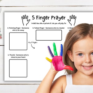 5 Finger Prayer Handprint Art Craft, Five Finger Prayer Printable ...