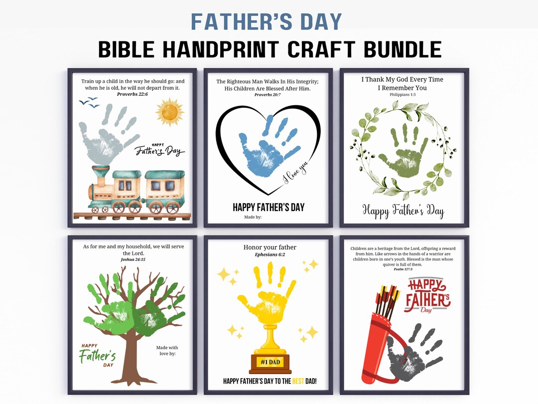 Father's Day Bible Craft, Father's Day Handprint Art, Printable Sunday ...