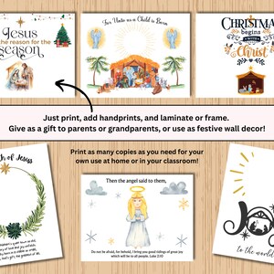 Nativity Handprint Art Craft Bundle, Birth of Jesus Sunday School Craft ...
