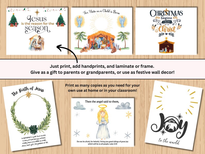 Nativity Handprint Art Craft Bundle, Birth of Jesus Sunday School Craft ...
